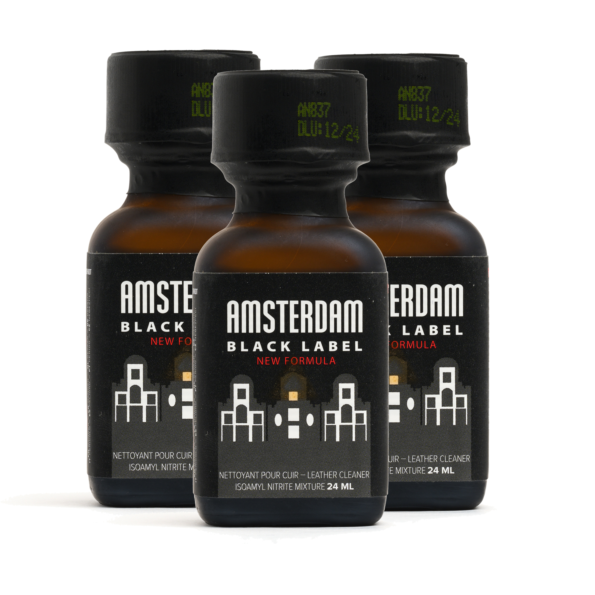 Brown Bottle Superstore: Amsterdam Black Label Leather Cleaner 24ml 3-Pack